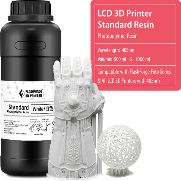 Flashforge LCD Standard 405nm Photopolymer Resin White - 3D Printer ...